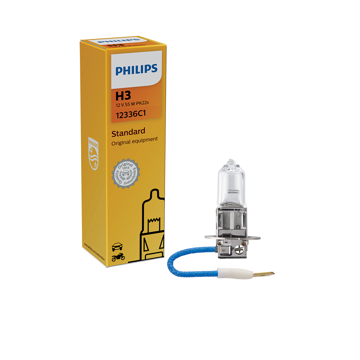 LAMPARA HALOGENA H3 12V 55W PHILIPS X UNIDAD - Automundo Warnes